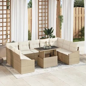 Set pohovek 10 ks Béžová a krémová polyratan 3349067