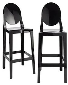 Set 2 barových židlí One More v. 75 cm černá, Kartell - One more 75 cm