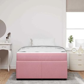 Rám postele Růžová 120 x 190 cm textil 3398378
