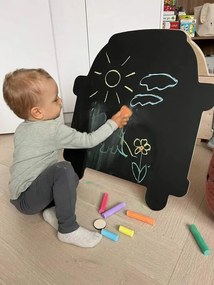 Montessori senzorická manipulační tabule - VAN, stojící s tabulí