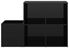 Botník do předsíně černý vysoký lesk 105x35,5x70 cm dřevotříska - Default Title