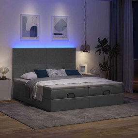 Osmanský rám postele s matrací tmavě šedá 180x200cm textil 3314521
