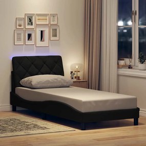 Rám postele s LED bez matrace černý 80x200 cm Látka 3310631