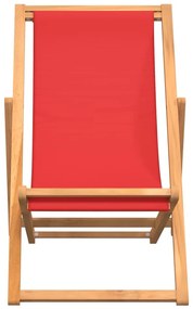 Skládací plážové křeslo masivní teak červené - Default Title
