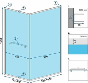 Sprchový kout REA SPACE IN 80/dveře x 100/zástěna cm, černý/transparent + vanička Savoy bílá