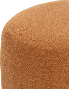 Čalouněný kulatý puf AMEA bouclé, Ø 39 cm, oranžová