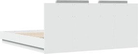 Rám postele s čelem bílý 200 x 200 cm kompozitní dřevo 3209891
