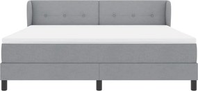 Postel s boxspringem s čelo Světle šedá 180 x 200 cm textil 3340038