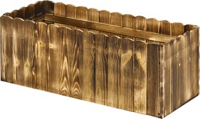 Obdélníkový zahradní květináč Outsunny pro rostliny a květiny, květináč z jedlového dřeva pro vnitřní a venkovní použití, 80x33x30 cm, v přírodním dře