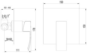 Sapho, GINKO podomítková sprchová baterie, 1 výstup, chrom, 1101-41
