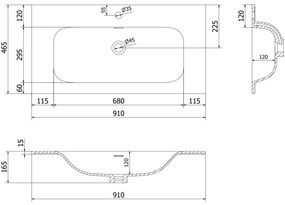 Mexen Orio, koupelnová skříňka 90 cm s umyvadlem Vela, 1 zásuvka, bílá matná, 91A10-09023-1-BF01-W23M01