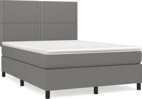 Box spring postel s matrací tmavě šedá 140x200 cm textil 3141698