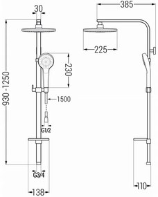 Mexen sprchový set Q05 s horní hlavicí Circle, zlatá, 798050595-50
