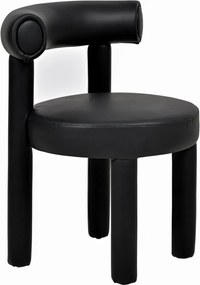 Designová jídelní židle Leith umělá kůže černá
