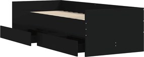 Rám postele se zásuvkami černý 90 x 190 cm 3207351