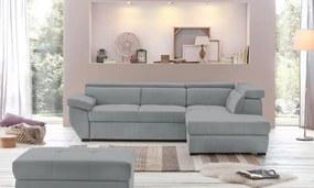 Rohová sedací souprava Speedway, světle šedá látka, pravý roh