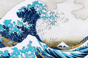 Obraz reprodukce Velká vlna z Kanagawa - Kacušika Hokusai - 120x80 cm