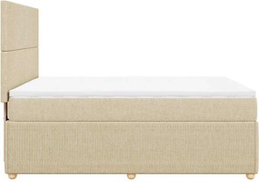 Box spring postel s matrací krémová 140x200 cm textil 3292077
