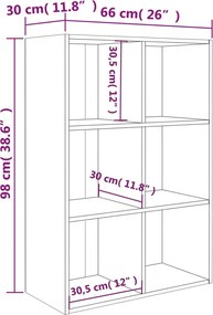 vidaXL Knihovna/příborník 66 x 30 x 98 cm kompozitní dřevo [800350] Barva: šedá sonoma