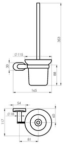 Rubineta Koupelnová série ESTE Koupelnové doplňky - WC štětka - OLBA670114