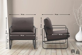 Relaxační křeslo Manea umělá kůže – hnědá