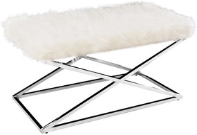 Tutumi, lavička ve skandidávském stylu 100x50x52cm BC-1518-1, bílá-chromová, KRZ-03800