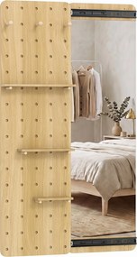 Costway Nástěnné zrcadlo 140 cm s děrovaným panelem a policemi