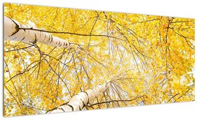 Podzimní listí - moderní obraz (100x40cm)