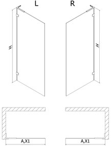 Mexen Lunar L, sprchová stěna levá 50 x 200 cm, 8mm čiré sklo, bílý profil, 830L-050-000-20-00-L