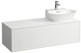 Laufen The New Classic Skříňka pod umyvadlo s 1 zásuvkou, s výřezem vpravo, bílá matná H4060860851701