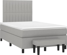 Box spring postel s matrací světle šedá 120x190 cm textil 3270369