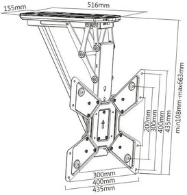 Q230 Stropní Držák | Elektrický | 23"-55" | 30kg