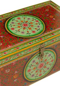 Dřevěná barevná truhla Mumbai mango wood - 78*43*45 cm
