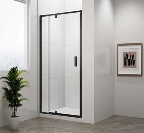 Polysan Easy Black - Sprchové dveře pivotové 88-102x190 cm, čiré sklo/matná černá EL1715B