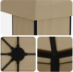 Zahradní altán 6 x 3 m Béžová Polyester a ocel 190 gsm 3376007