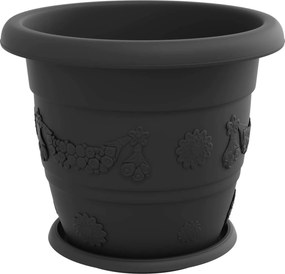 Květináče 24 ks Černá Ø 34 x 28 cm Plast 3403288