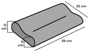 Ivorimatex Tvarovaný paměťový polštář TIBI 59x33x12 cm