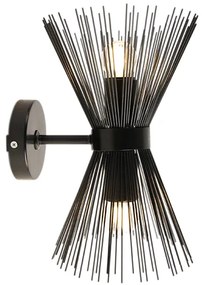 Art Deco nástěnná lampa černá 2-světlo - Broom
