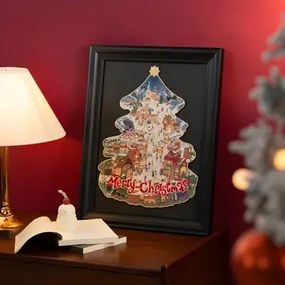 RoboTime Vánoční městečko / Dřevěné puzzle / tvar stromku / 200 dílků