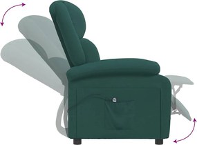 Elektrické polohovací křeslo tmavě zelené textil 3098358