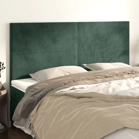 Čelo postele tmavě zelené 200x5x118/128 cm sametové 3116121