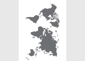 Samolepka na zeď Stříbrná Mapa | 65 x 85 cm | DF1041