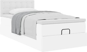 Osmanský postel s matrací bílý 80x200cm umělá kůže 3311274
