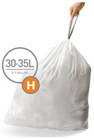 Stahovací sáčky na odpadky 30-35 l, typ H - 20 ks, bílá