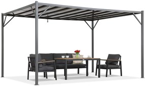 Antracitová pergola Paros 3x4m s moskytiérou Garden Point