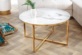 Konferenční stolek Elegance 80cm bílý mramorový vzhled/ 42160