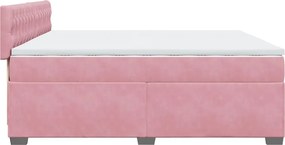 Box spring postel s matrací růžová 200x200 cm samet 3288713