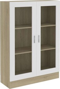 vidaXL Vitrína 82,5 x 30,5 x 115 cm kompozitní dřevo [802755] Barva: Bílá
