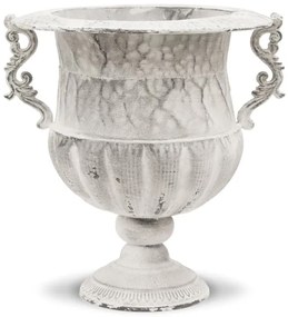 Šedá kovová váza s uchy 109150