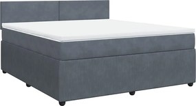 Box spring postel s matrací tmavě šedá 180x200 cm samet 3290101